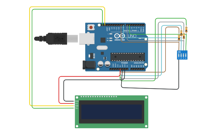 Circuit design DIP switch - Tinkercad