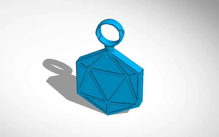 3D design D20 KeyChain - Tinkercad