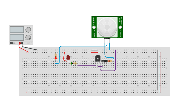 Circuit design SENSOR PIR - Tinkercad