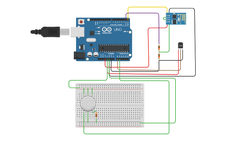 Circuit design Weather Monitoring System - Tinkercad