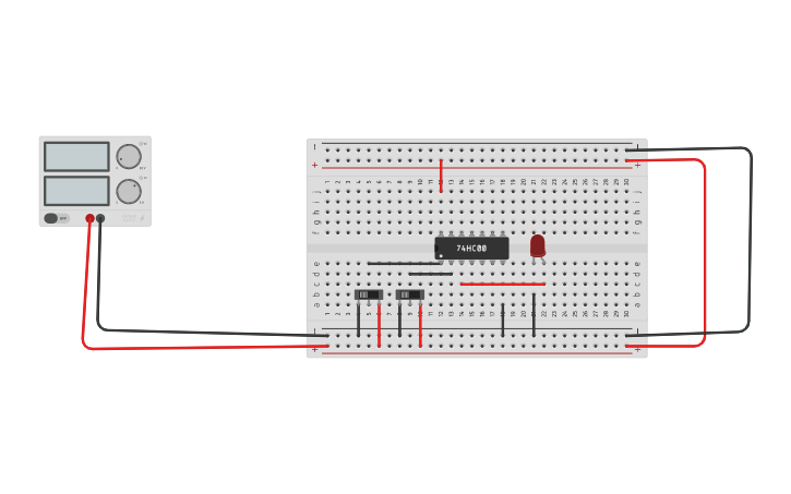 Circuit design NAND gate - Tinkercad