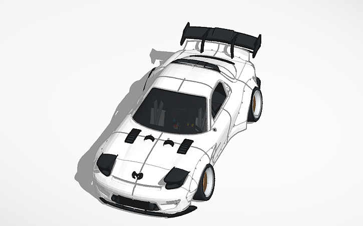 3D design Mazda RX-7 White - Tinkercad