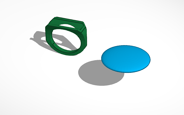 3D design Signet Ring Round Template | Tinkercad