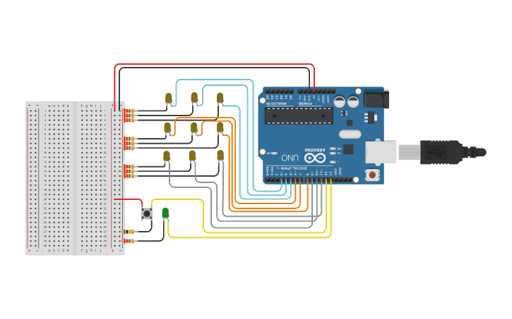 Circuit design SCU Led Dice - Tinkercad