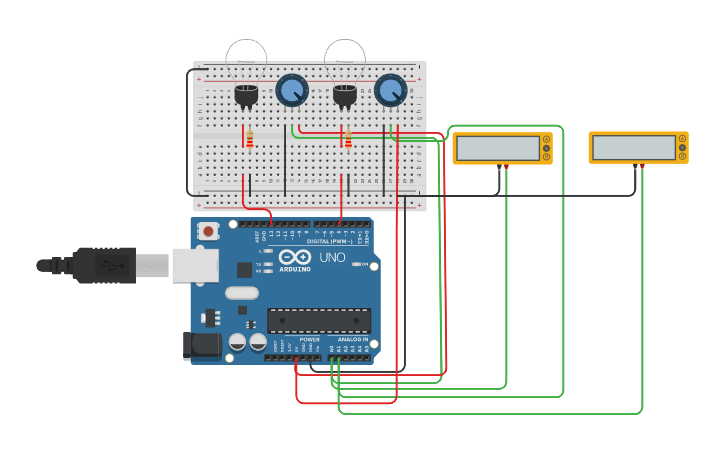Circuit design How to Read analog voltage | Tinkercad