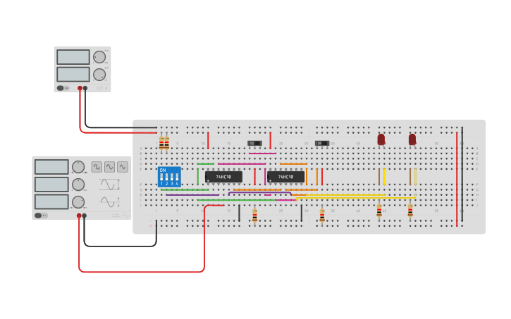 Circuit design JK FF USING NAND GATE | Tinkercad