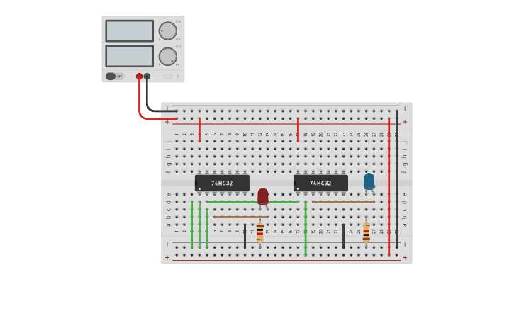 Circuit design 4 to 2 encoder - Tinkercad