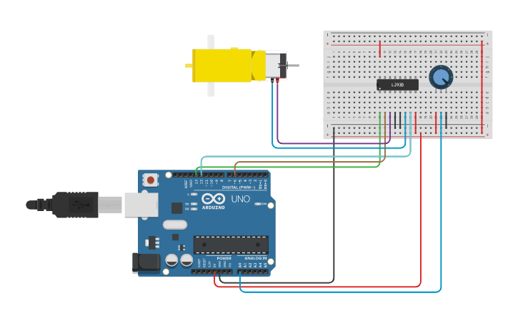Circuit design Motor controller - Tinkercad