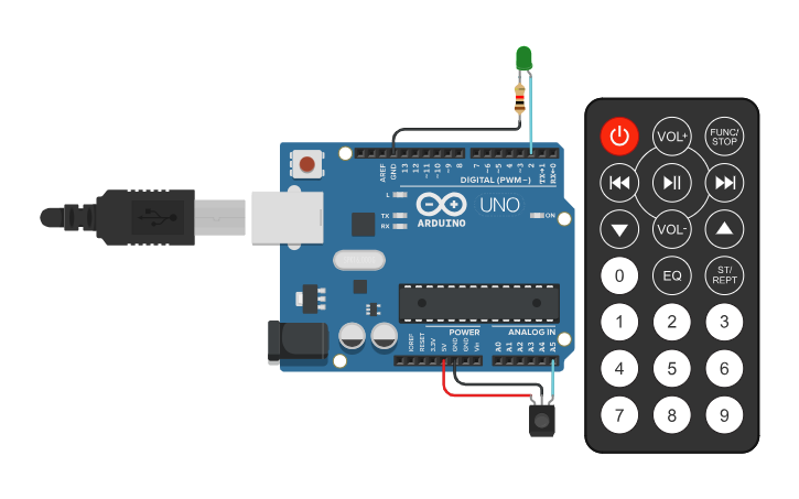 Circuit design IR sensor - Tinkercad