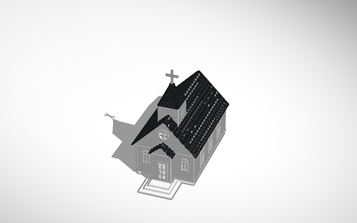 3D design Church Building V2 - Tinkercad