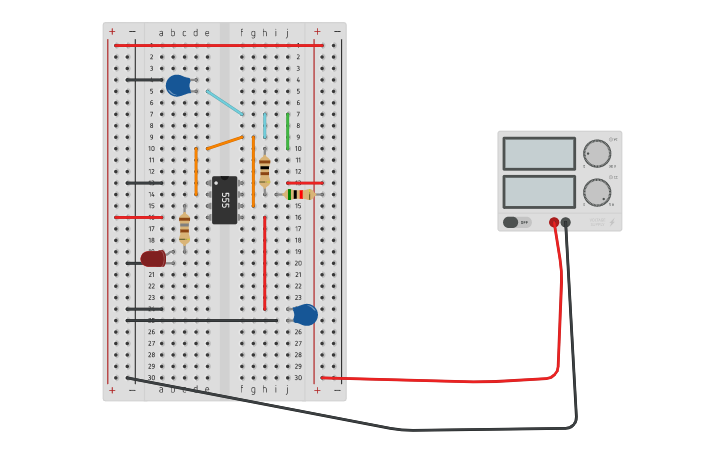 Circuit design Public 555 Timer to Flash LED 1.2.5 - Tinkercad