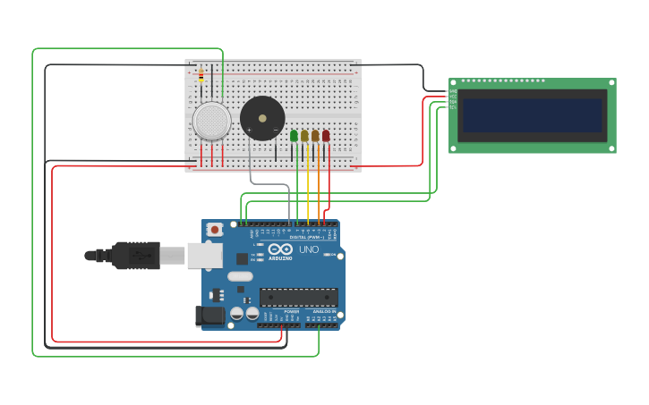 Circuit design Problem 6 Air Quality - Tinkercad
