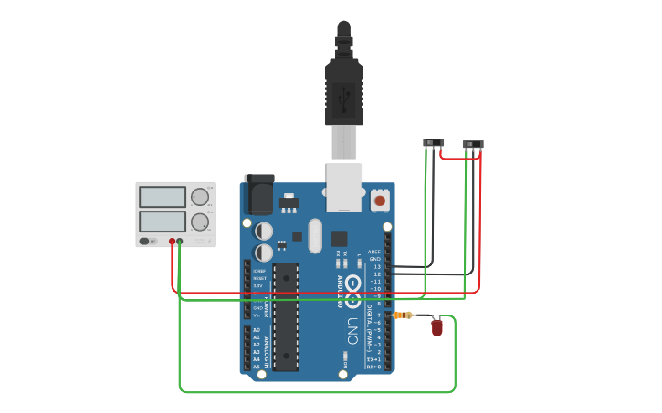Circuit design Operador Lógico AND | Tinkercad