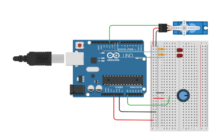 Circuit design Servomotor 2 - Tinkercad
