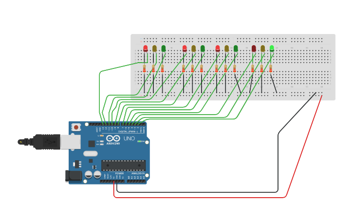 Circuit design 4 way traffic controller - Tinkercad