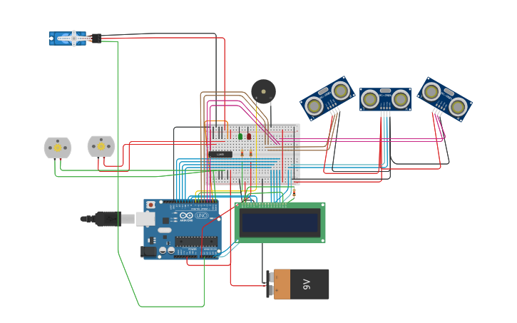 Circuit design AGV CAR Project - Tinkercad