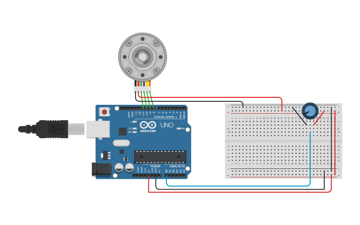 Circuit design Step Stepper Motor - Tinkercad