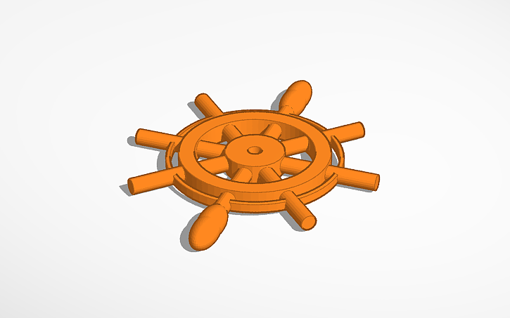 3D design boat wheel - Tinkercad