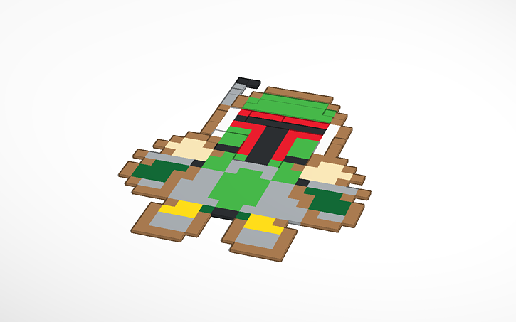 3D design pixelated Boba Fett | Tinkercad