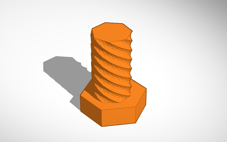 3D design 17mm hex screw - Tinkercad
