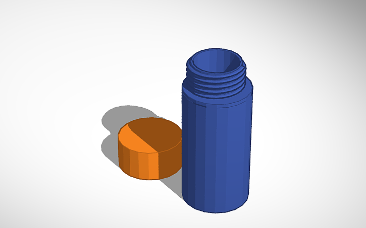 3D design Screw Top Container and Cap - Tinkercad