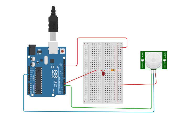 Circuit design sensor pir - Tinkercad