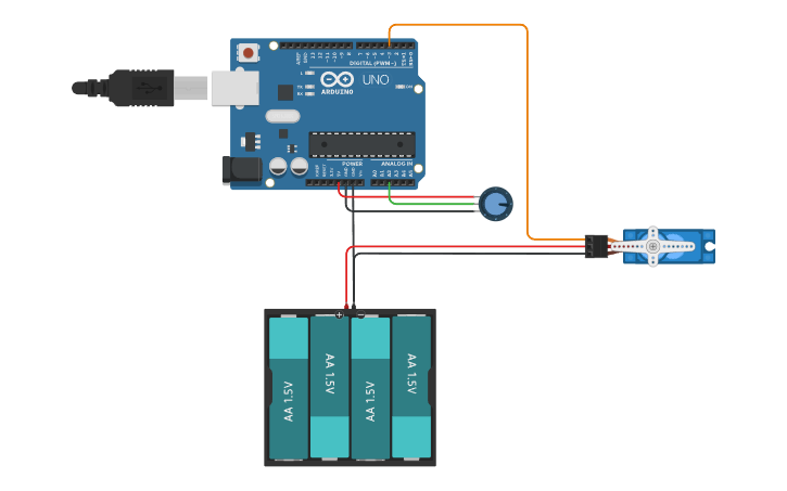 Circuit design Control-servo - Tinkercad