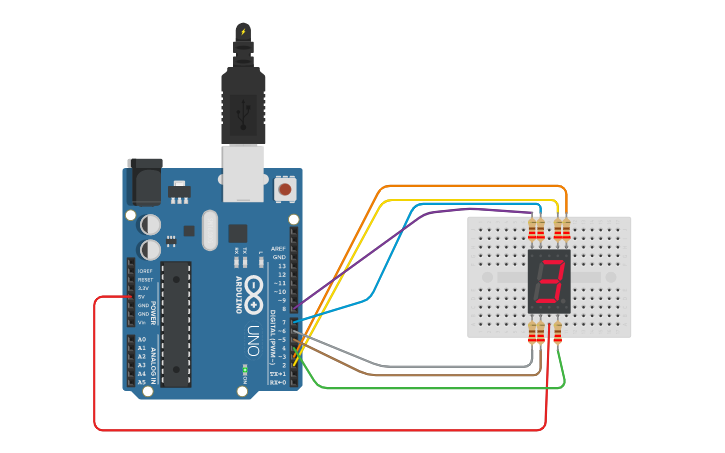 Circuit design display 7 segmenti - Tinkercad Circuit design display 7 segmenti - Tinkercad