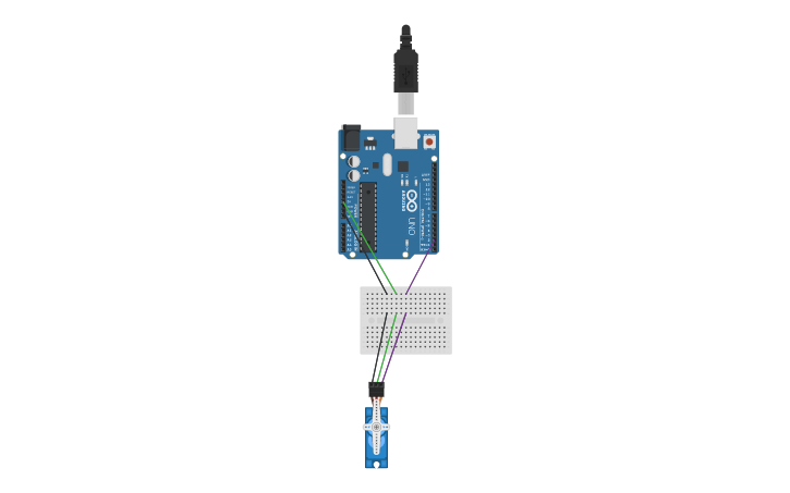 Circuit design practica servomotor - Tinkercad Circuit design practica servomotor - Tinkercad