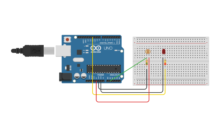 Circuit design photocell(if) | Tinkercad