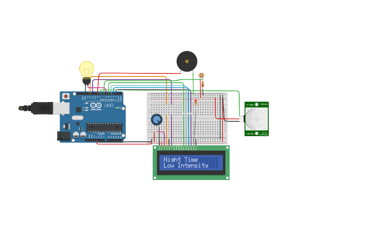 Circuit design Smart Street Light - Tinkercad