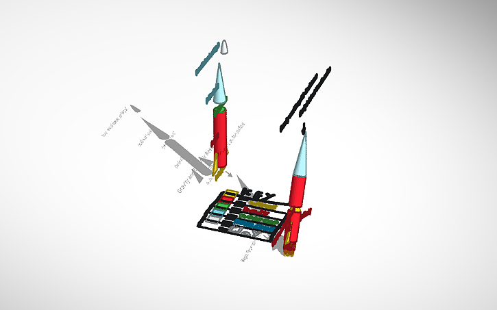 3D design Rocket Diagram - Tinkercad