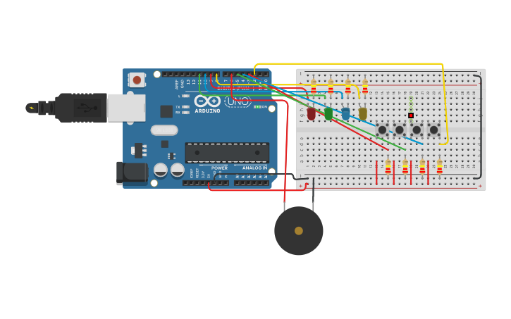 Circuit design jogo da memoria - Tinkercad