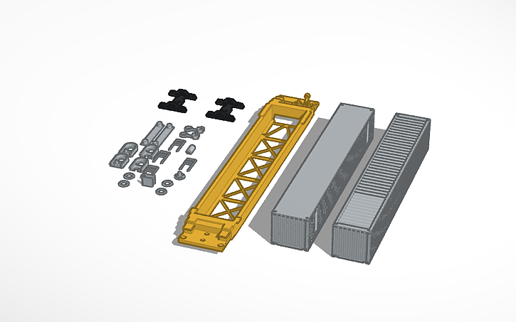 3D design HO Scale Well Car - Tinkercad