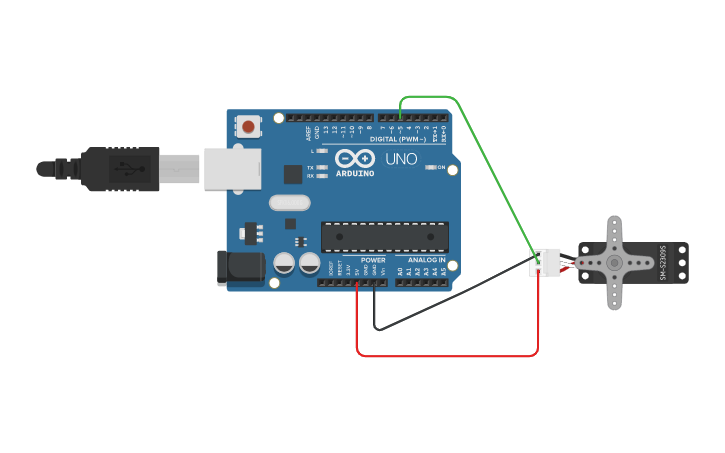 Circuit design Exercício 1 Servo Motor - Tinkercad