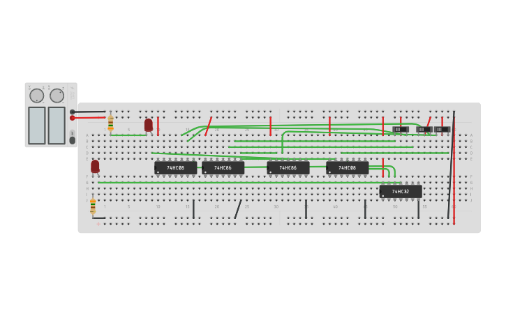 Circuit design Sumador | Tinkercad