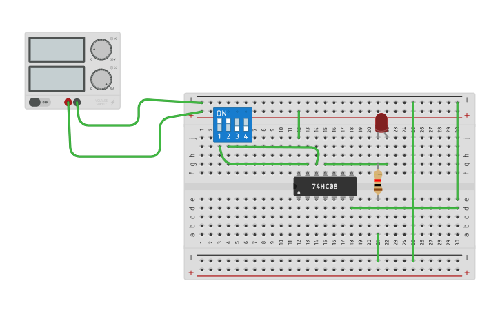 Circuit design QUAD TWO INPUT AND GATE (7408) - Tinkercad Circuit design QUAD TWO INPUT AND GATE (7408) - Tinkercad