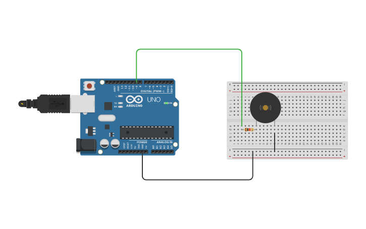 Circuit design Piezo 2 | Tinkercad