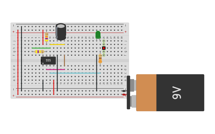 Circuit Design 555 Timer Blink Tinkercad