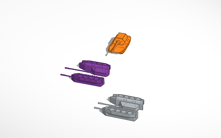 3D design Copy of Copy of E-100 3d print movable turret design - Tinkercad
