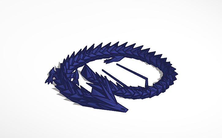 3D design dragón articulado - Tinkercad