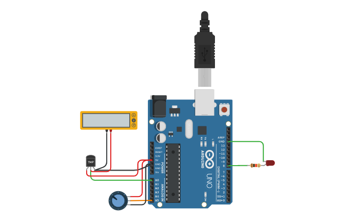 Circuit Design Датчик температуры Tinkercad