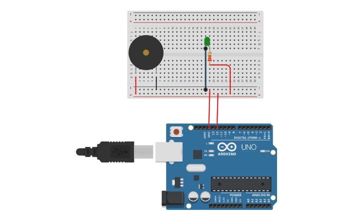 Circuit design ARDUINO SOS- Luz y Sonido - Tinkercad