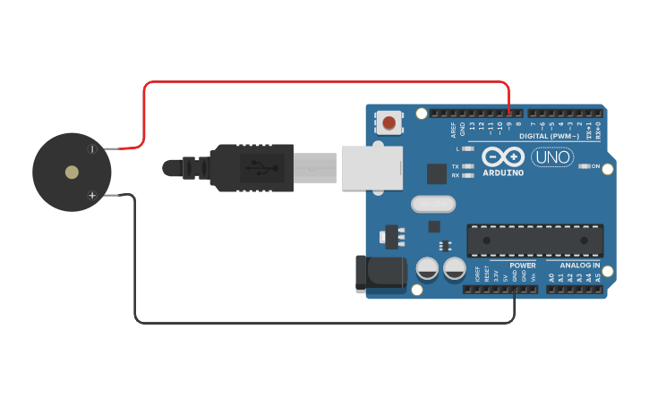 Circuit design Music Arduino - Tinkercad