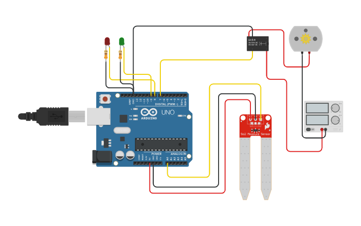 Circuit Design Automatic Plant Watering System Tinkercad
