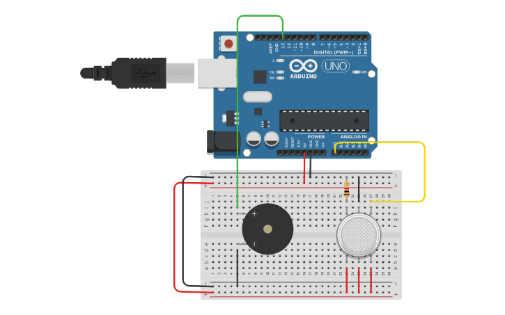 Circuit design Sensor de CO2. - Tinkercad