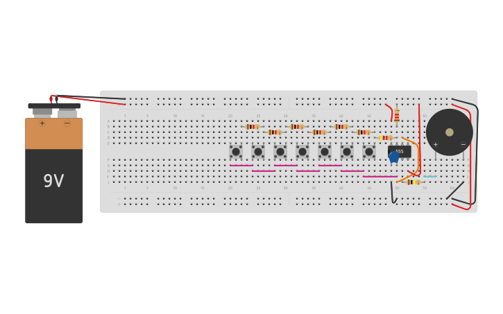 Circuit design Piano Circuit - Tinkercad