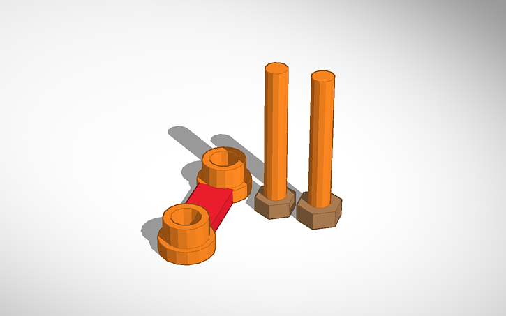 3D design pins to connect pincers - Tinkercad