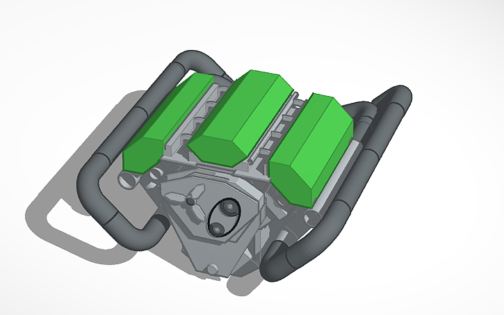 3D design V10 Engine Model - Tinkercad
