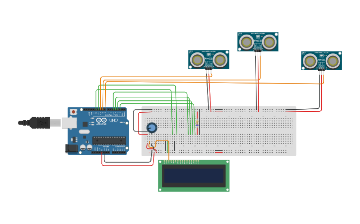 Circuit design 2005144_Smart Parking System - Tinkercad